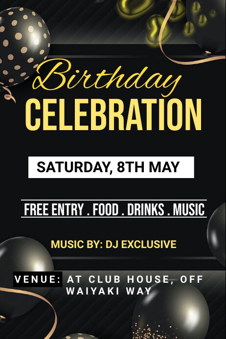 Happy Birthday Flyers Template | PosterMyWall