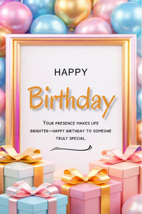 Happy Birthday Gift Boxes Poster 2026 Template | PosterMyWall