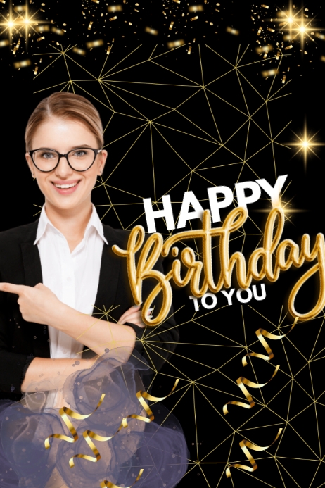 Happy birthday gold Template | PosterMyWall