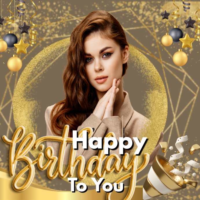 Happy birthday gold Template | PosterMyWall