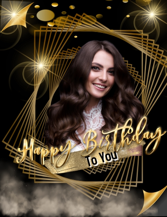 Happy birthday gold Template | PosterMyWall