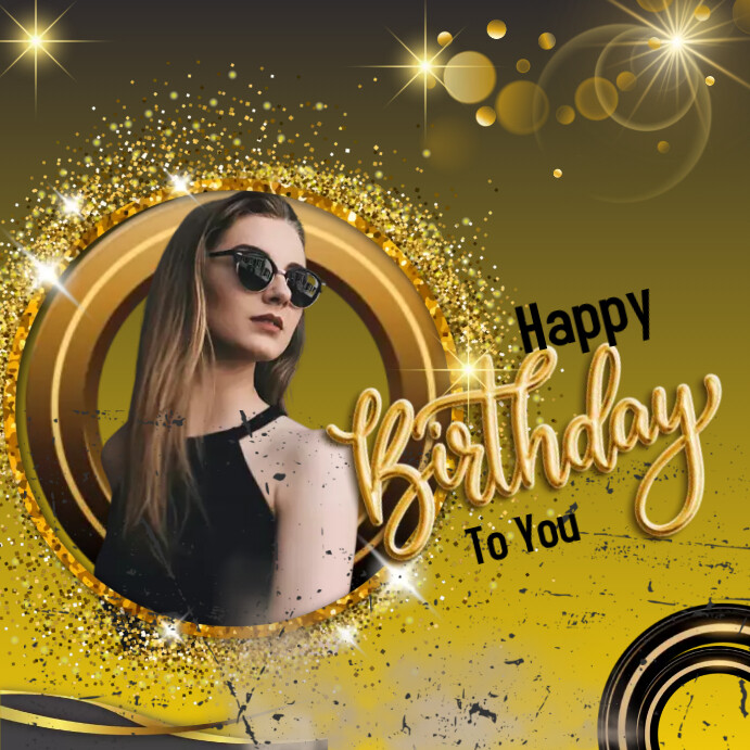 HAPPY BIRTHDAY gold Template | PosterMyWall