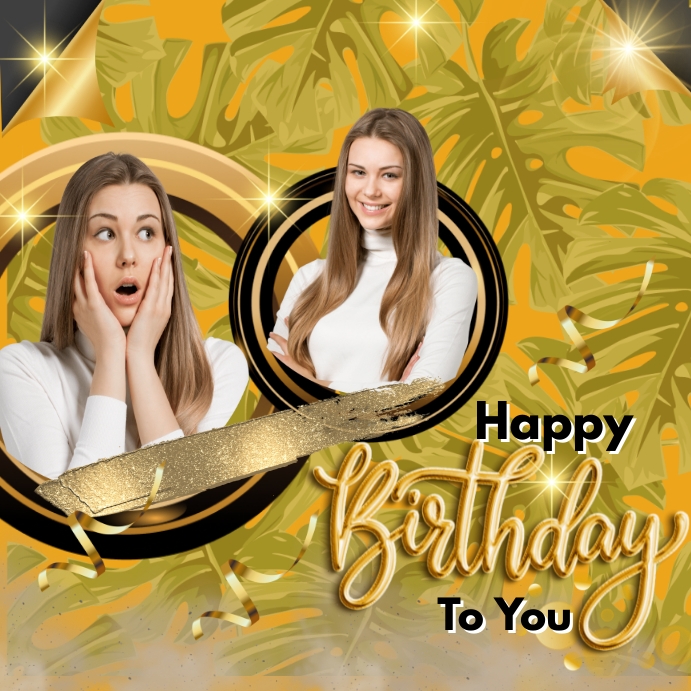 Happy birthday gold Template | PosterMyWall