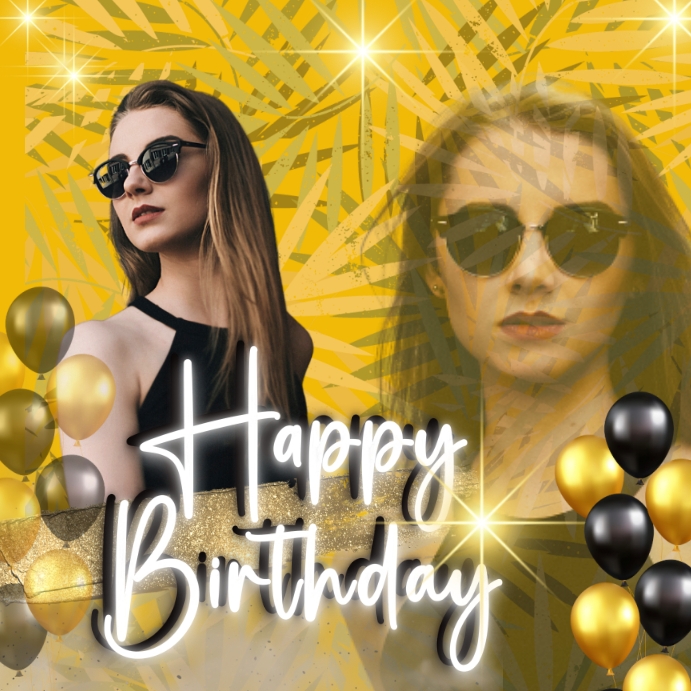 Happy birthday gold Template | PosterMyWall