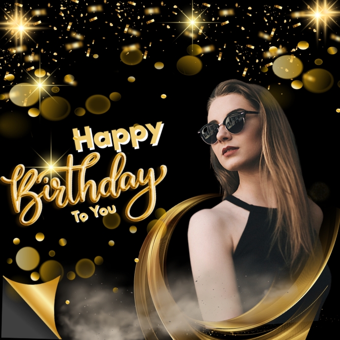 Happy birthday gold Template | PosterMyWall