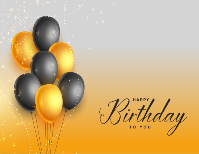 Copy of Happy birthday golden design template | PosterMyWall