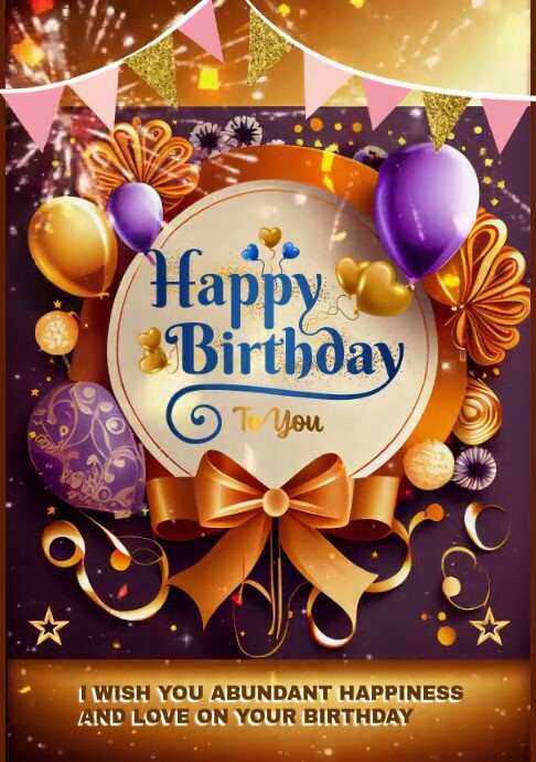 happy birthday greeting card Template | PosterMyWall