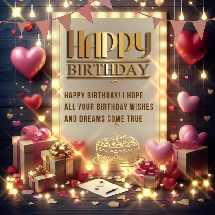 happy birthday greeting card Templat | PosterMyWall