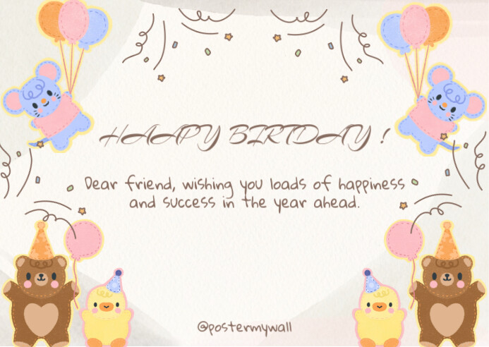 Happy Birthday Greeting Template | PosterMyWall