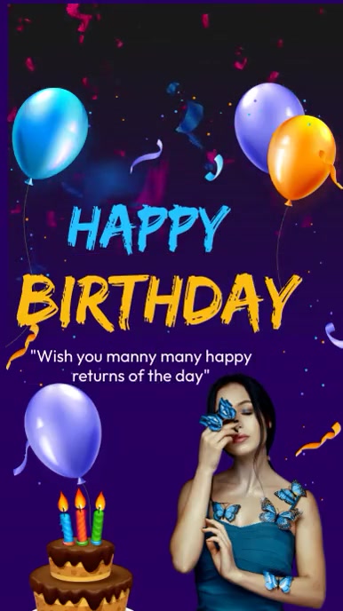 Happy Birthday Greeting Digital display Template | PosterMyWall