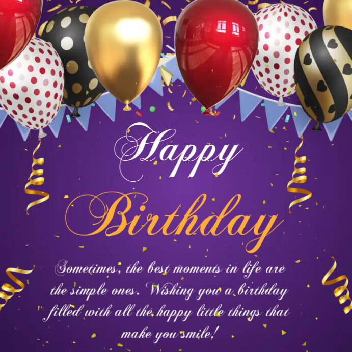 Plantilla de Happy birthday H | PosterMyWall