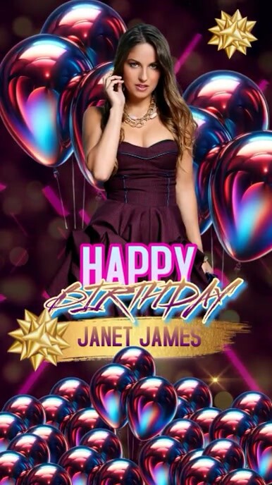 happy birthday instagram story post girl Template | PosterMyWall