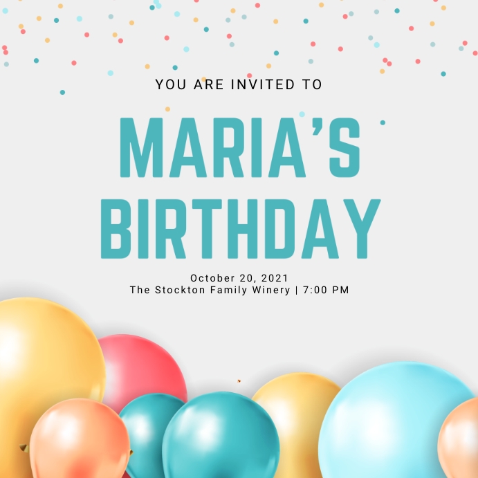 Happy birthday invitation card Template | PosterMyWall