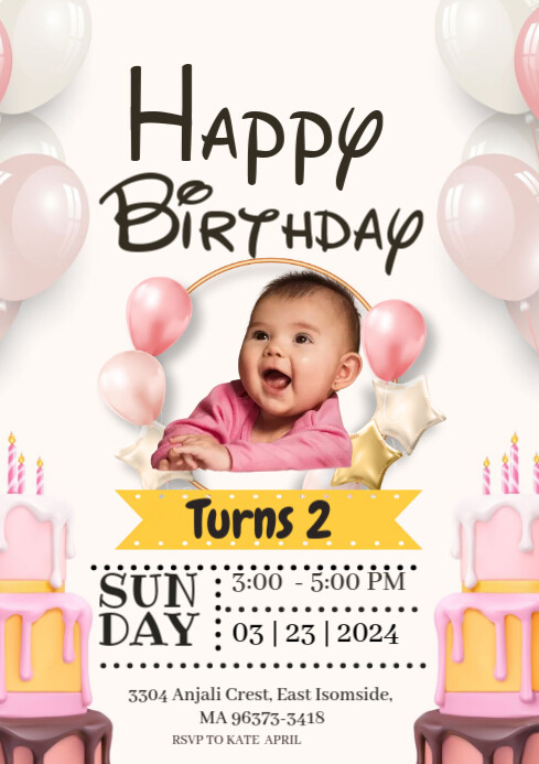 Happy Birthday Invitation Template | PosterMyWall