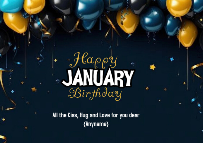 Plantilla de Happy birthday January | PosterMyWall