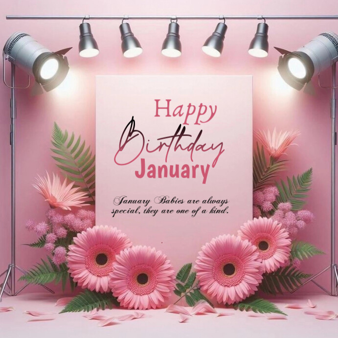 Modèle Happy birthday January | PosterMyWall