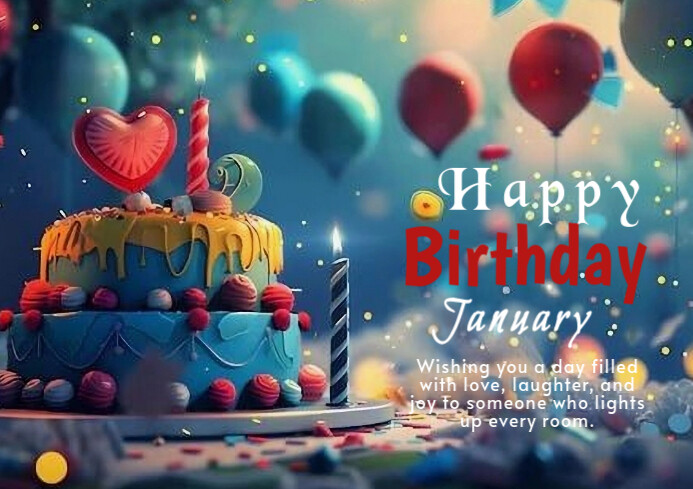 Plantilla de Happy birthday January | PosterMyWall