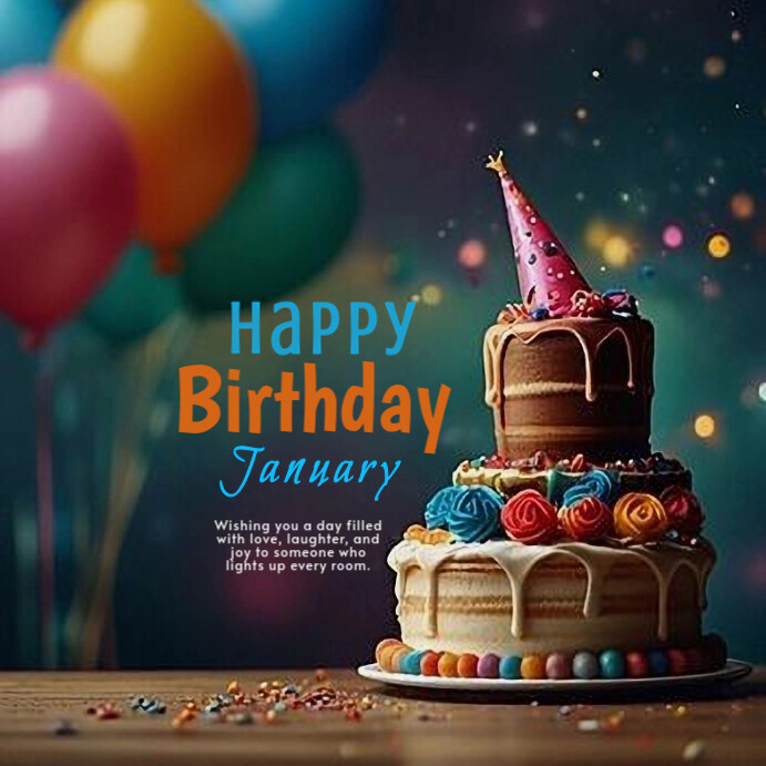 Happy birthday January Template | PosterMyWall