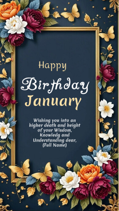 Copy of Happy birthday January | PosterMyWall