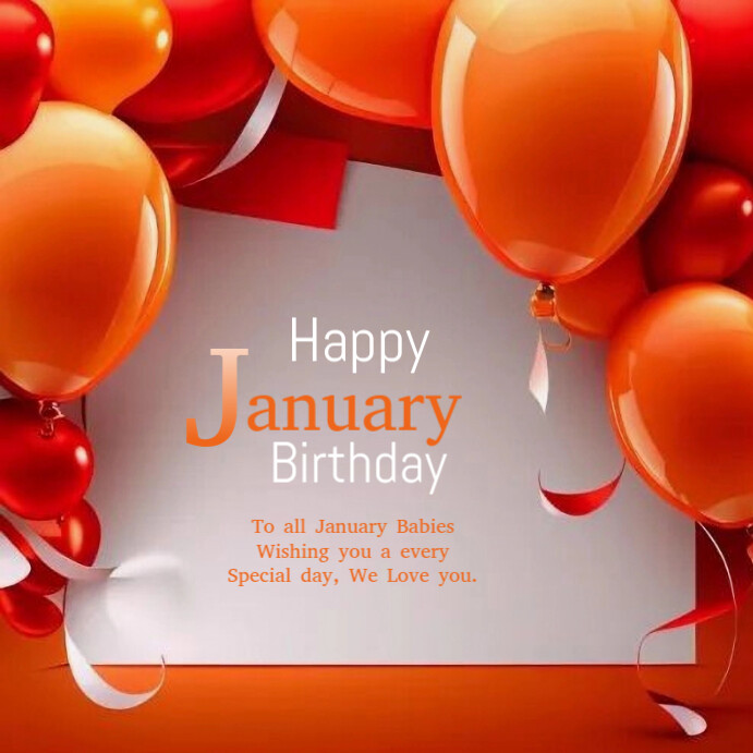 Plantilla de Happy birthday January | PosterMyWall