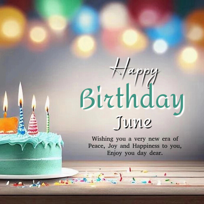 Plantilla de Happy birthday June | PosterMyWall