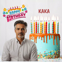 Happy Birthday Kaka Greeting Flyer Poster Tem Template | PosterMyWall