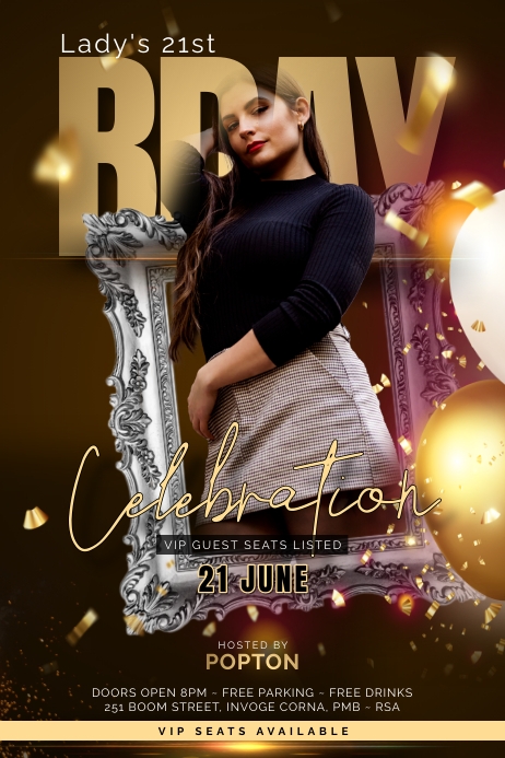 Plantilla de Happy Birthday lady | PosterMyWall