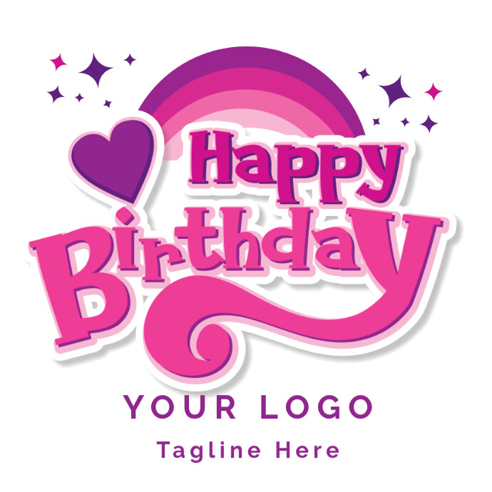 Happy Birthday Logo Template | PosterMyWall