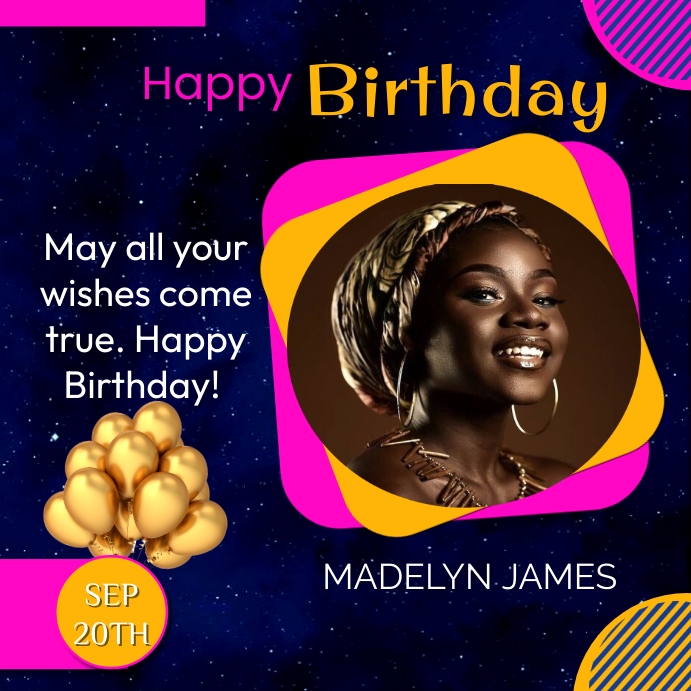 Happy Birthday Madelyn Template | PosterMyWall