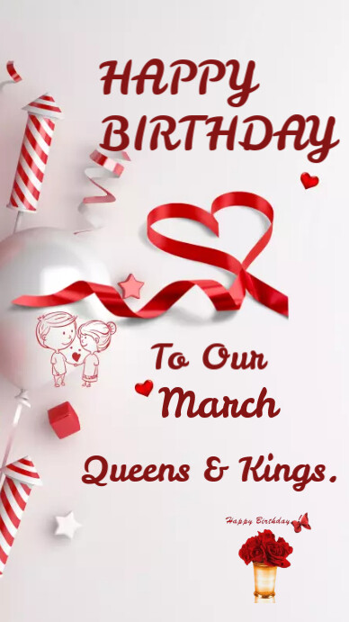 Happy birthday March queens instagram story Template | PosterMyWall