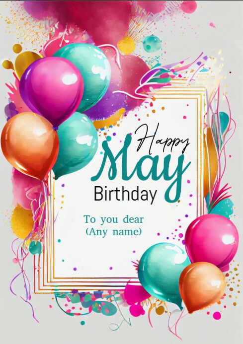 Happy Birthday May Template | PosterMyWall