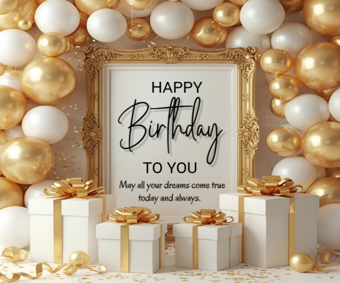 Happy Birthday Medium Rectangle Post. Template | PosterMyWall