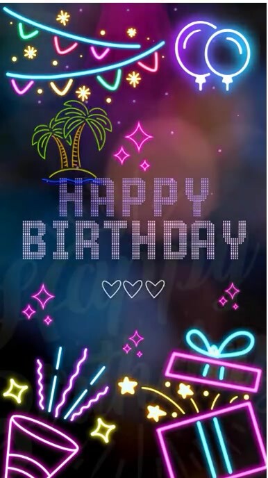 Happy Birthday Neon Poster Template | PosterMyWall