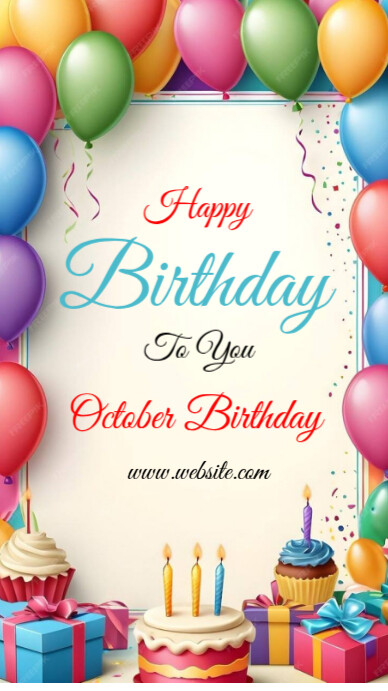 Happy Birthday october Template | PosterMyWall