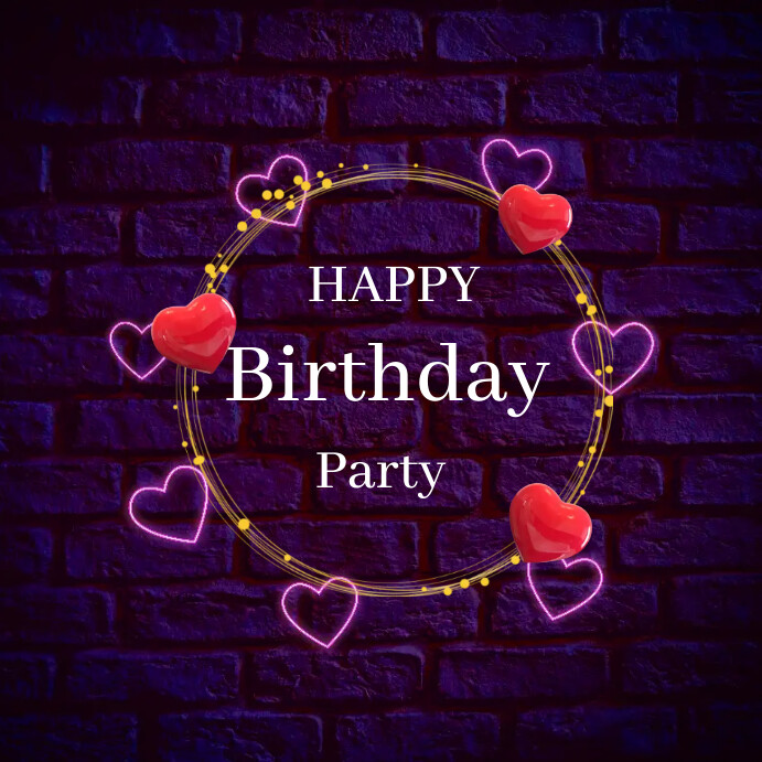 Happy birthday party Template | PosterMyWall