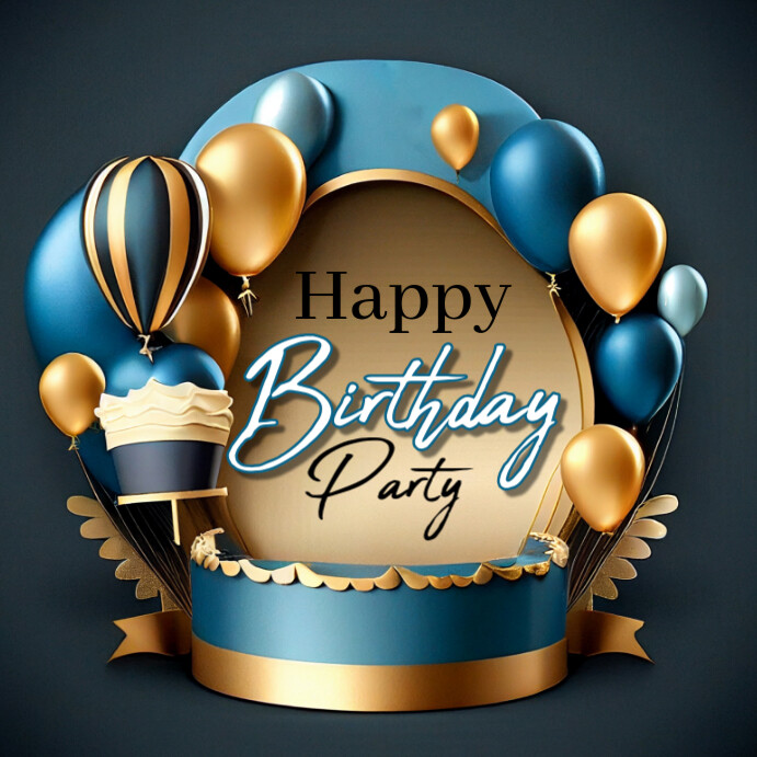 Happy Birthday Party Template | PosterMyWall