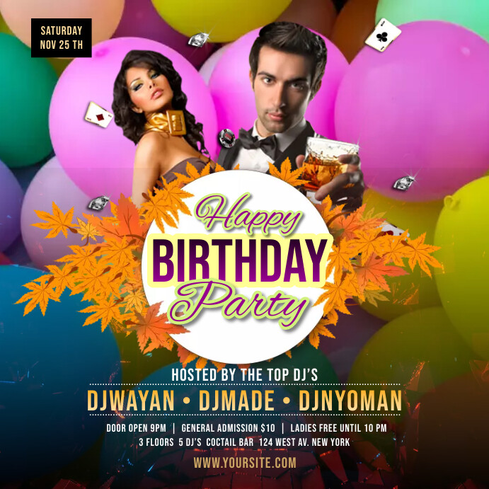 happy birthday party Template | PosterMyWall