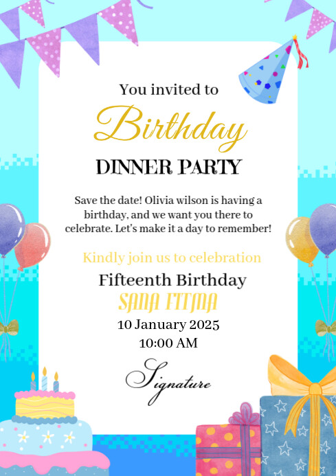 Happy birthday party Template | PosterMyWall