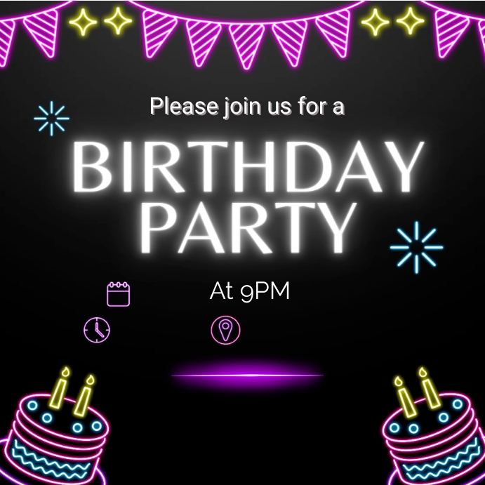 Happy birthday party Instagram post Template | PosterMyWall