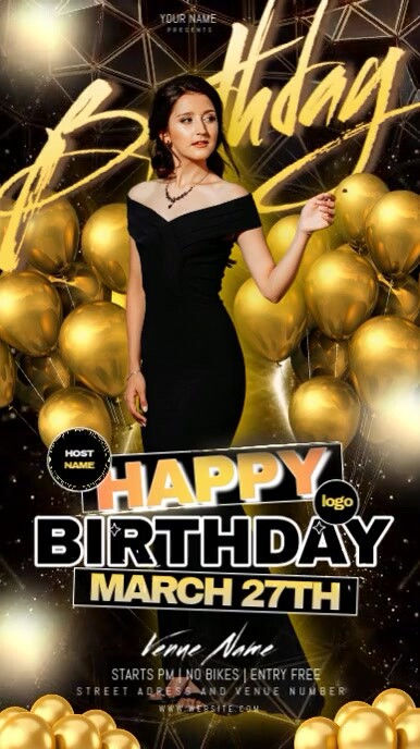 Copy of happy birthday party instagram story post | PosterMyWall