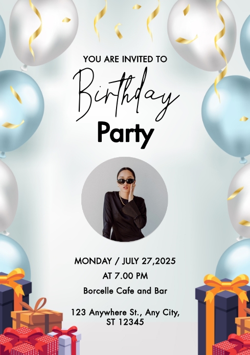 Happy Birthday Party Invitation Template | PosterMyWall