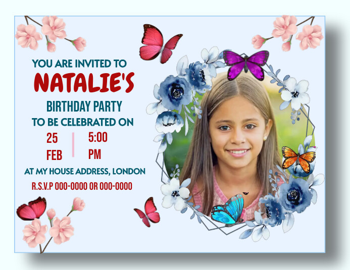 Happy Birthday party invitation flyer templat Template | PosterMyWall