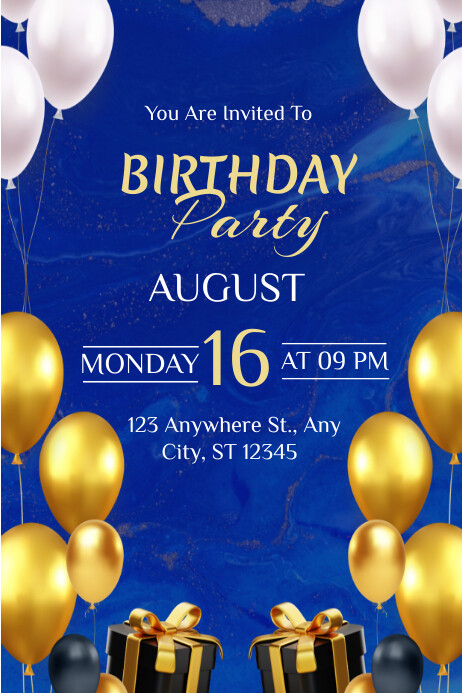 Happy Birthday Party Poster Design 2024 Template | PosterMyWall