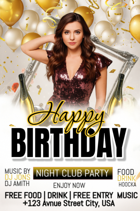 Happy Birthday Party Poster Template | PosterMyWall