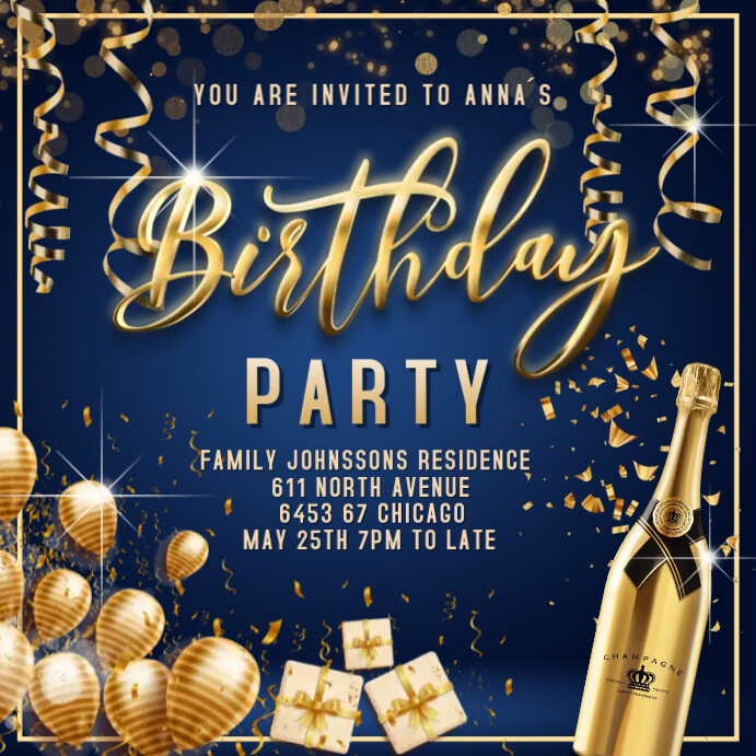 Copia de happy birthday party templates (3) | PosterMyWall