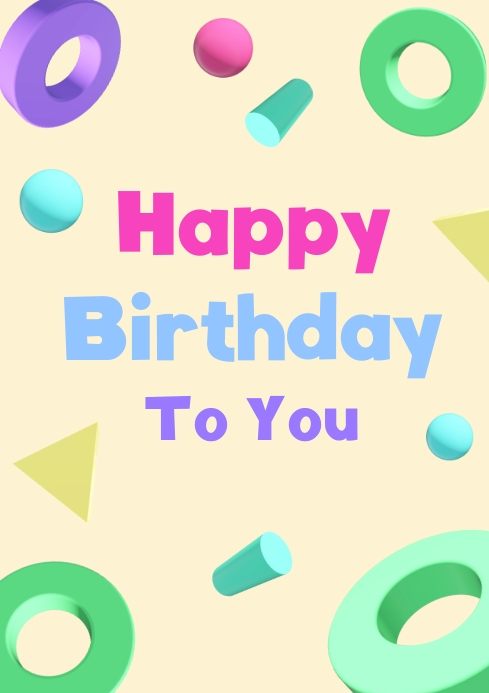 Happy birthday pastel color Template | PosterMyWall