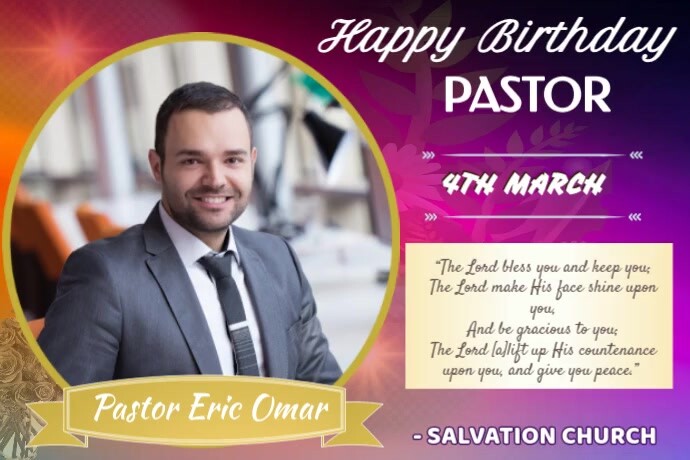 HAPPY BIRTHDAY PASTOR CARD Template | PosterMyWall