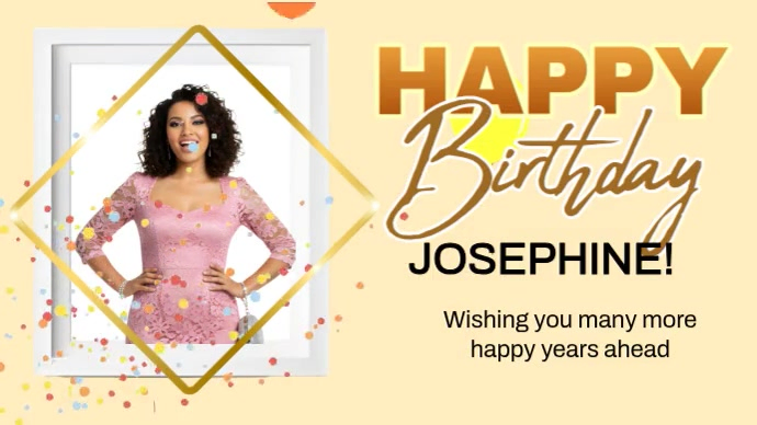 Happy Birthday Photo Template | Elegant Birthday Poster Design editable ...
