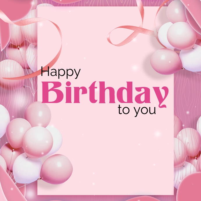 Happy Birthday pink Template | PosterMyWall