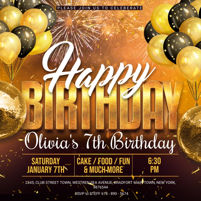 Happy Birthday Post Template | PosterMyWall